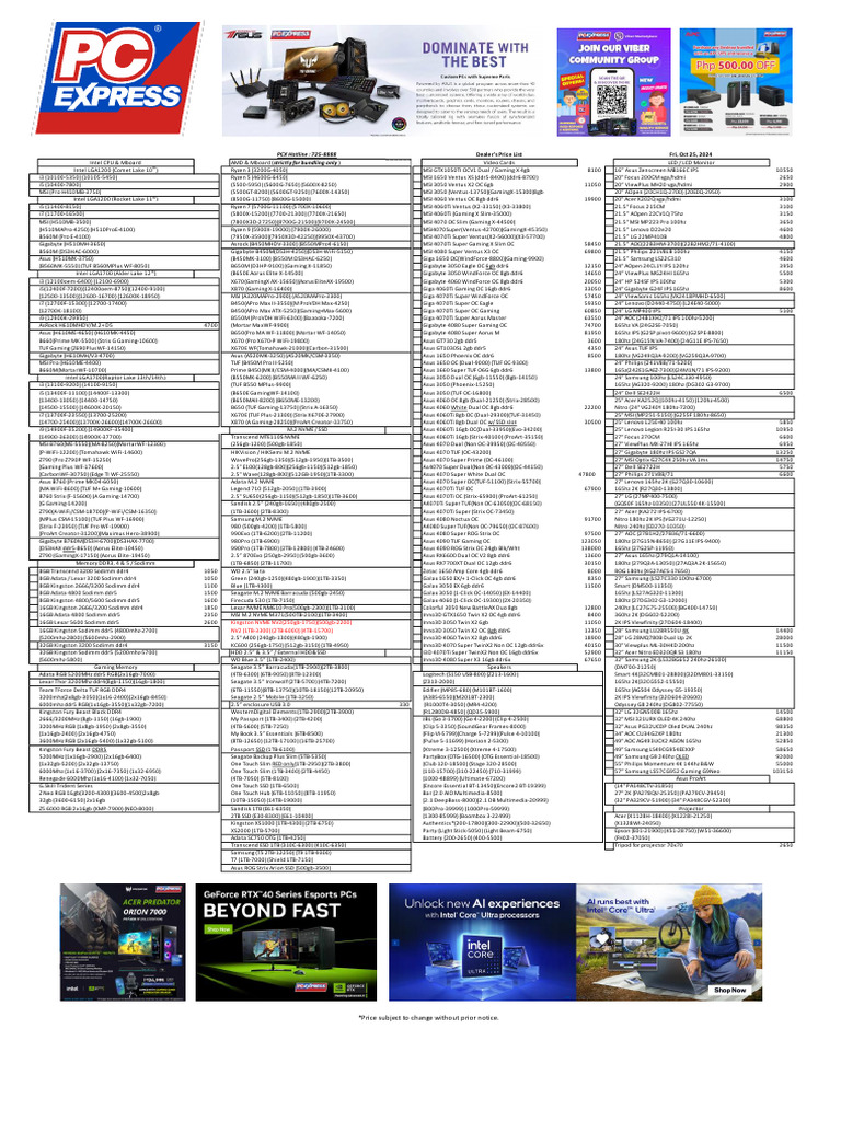 PC Express Dealers Pricelist | PDF | Computing | Computer Hardware