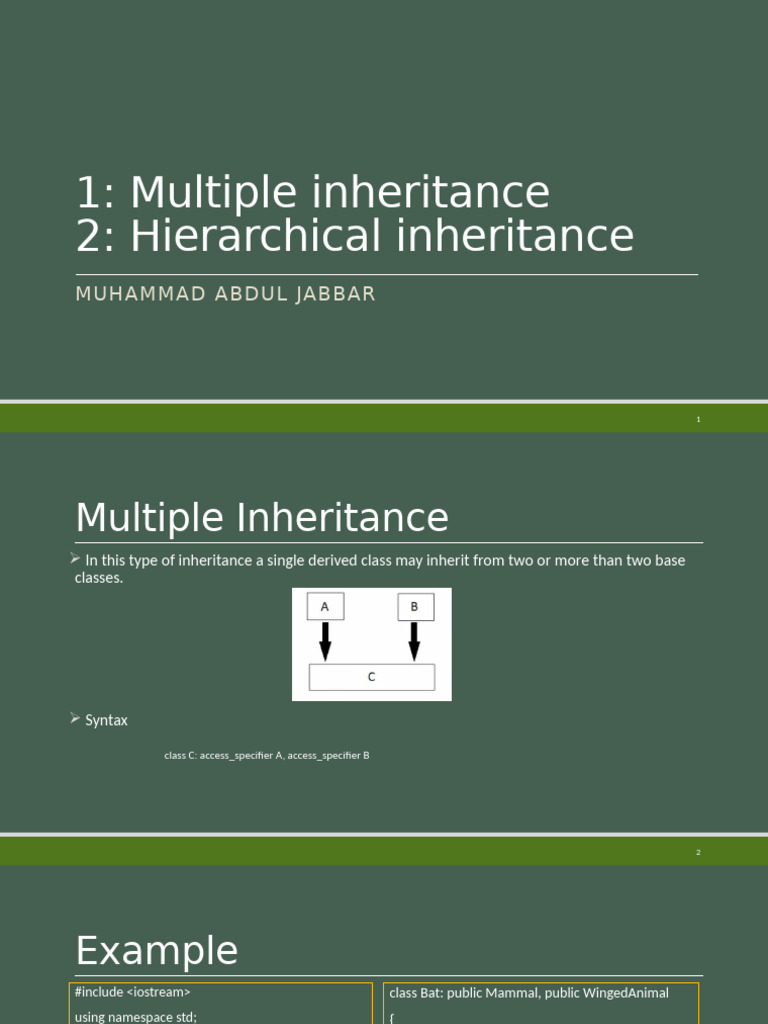 Multiple and Hierarchical Inheritance | PDF | Models Of Computation | Software Development
