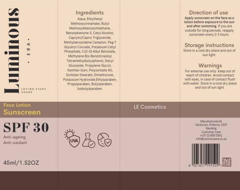 Luminous Era Designs Gold | PDF | Sunscreen | Chemical Substances