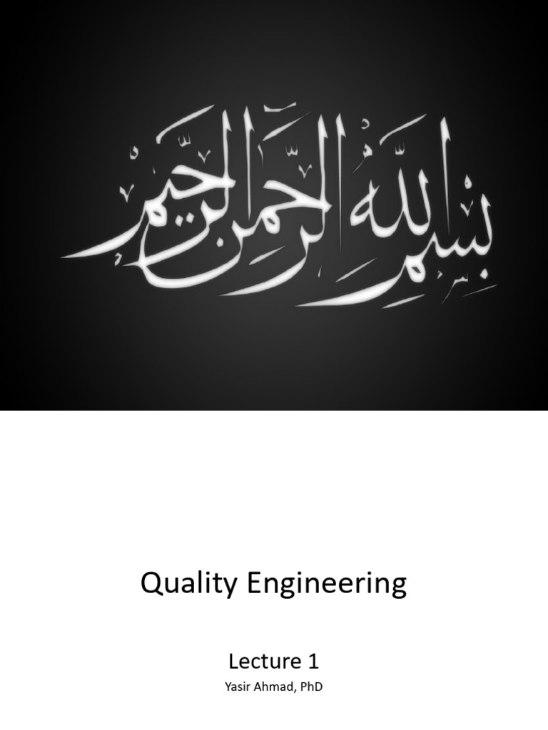 Lecture 1 Spring 24 | PDF | Reliability Engineering | Quality Management