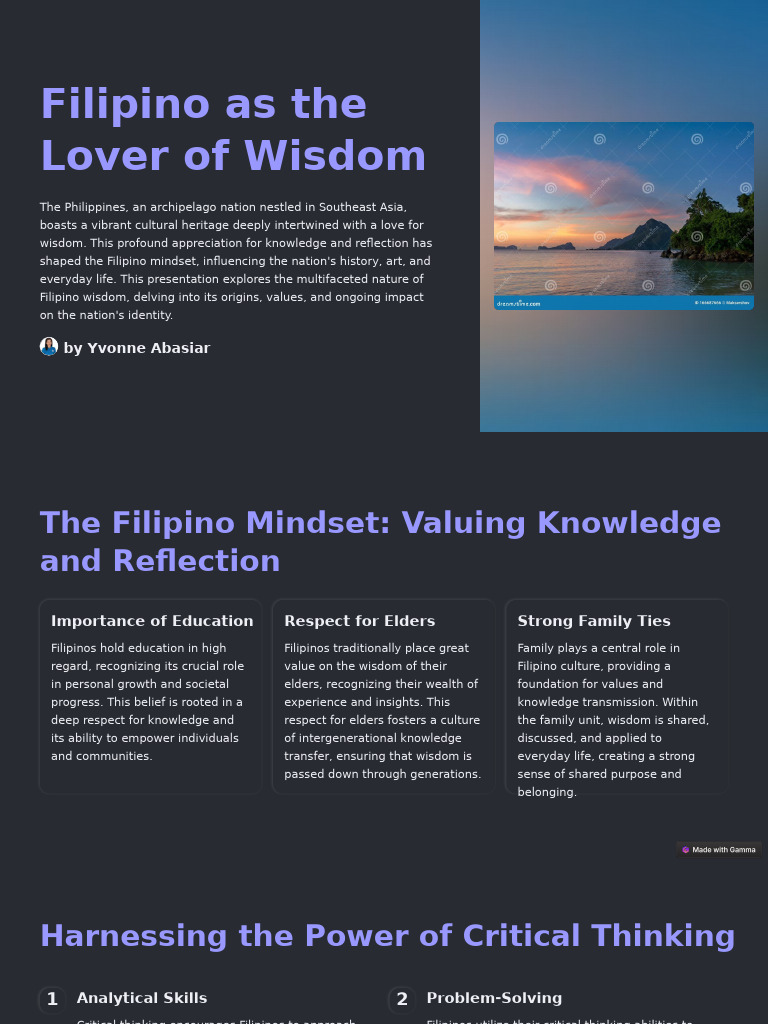 Embracing Filipino Wisdom and Knowledge | PDF | Critical Thinking ...