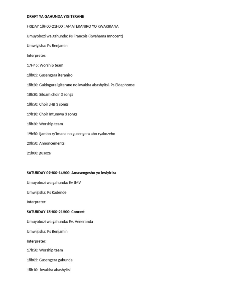 GAHUNDA YIGITERANE Cyo Muri September | PDF