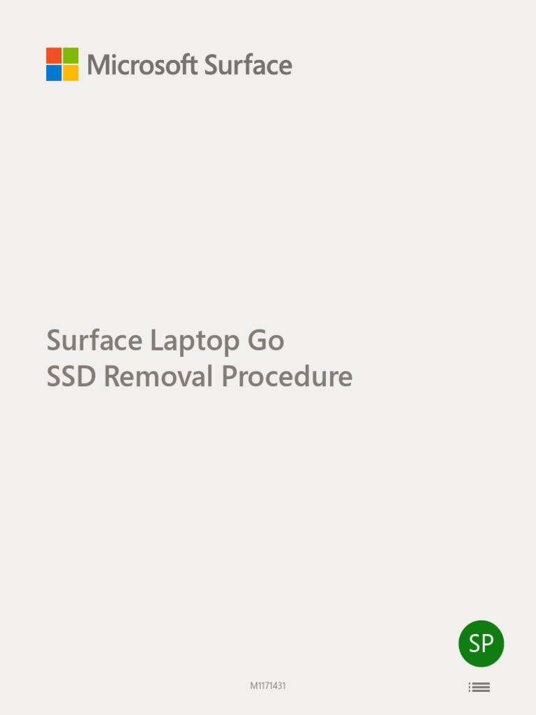 Surface Laptop Go Removable SSD English Service Guide | PDF | Laptop ...