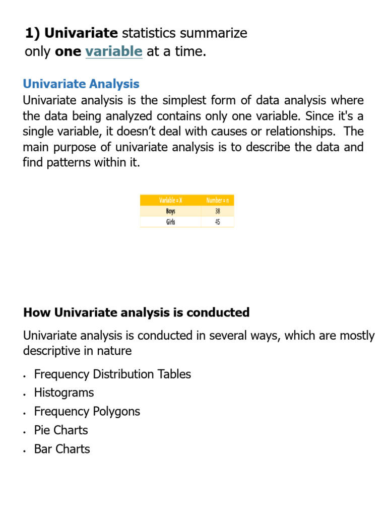Univariate Bivariavte Multivariate | PDF | Regression Analysis | Statistics