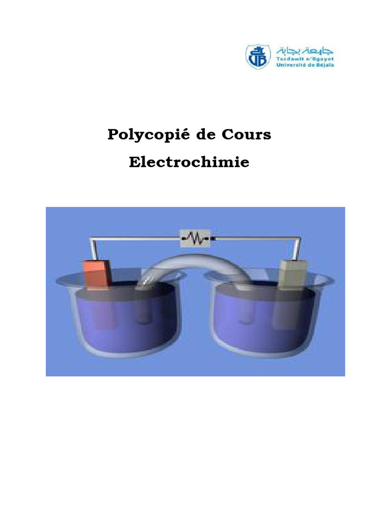 Cours - KERMOUNE Hamida - ELECTROCHIMIE | PDF | Électrochimie | Réaction d'oxydoréduction
