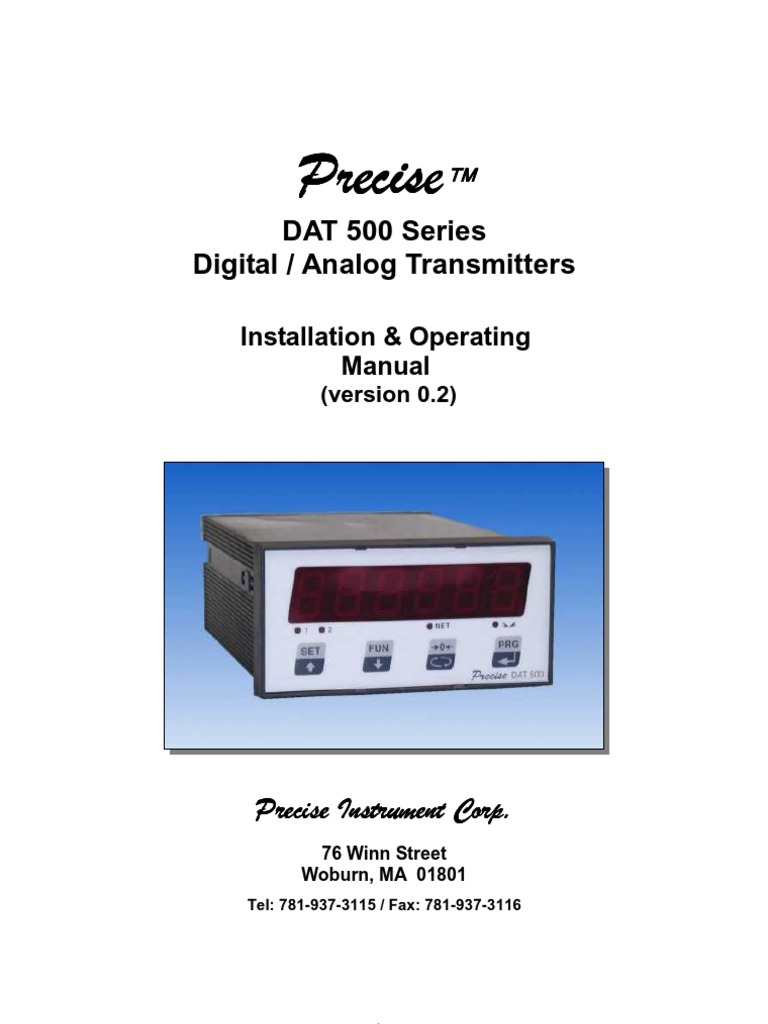 DAT500 Manual 0.2 | Parameter (Computer Programming) | Cable
