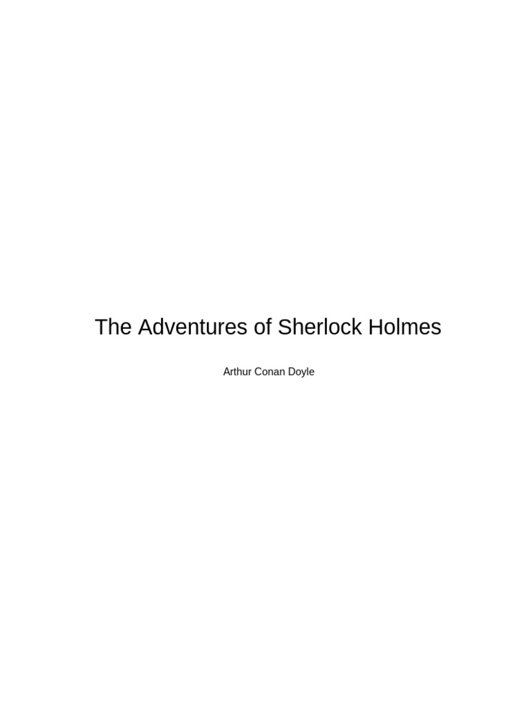 advs | PDF | Arthur Conan Doyle Characters | Sherlock Holmes
