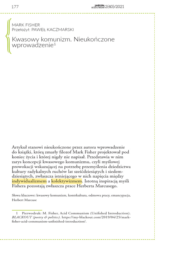 Kwasowy Komunizm | PDF