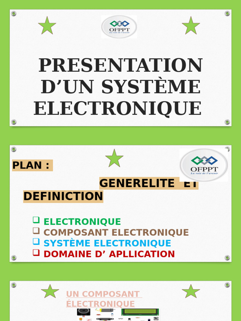 Présentation d'un systéme éloctronique | PDF | Électronique | Électricité
