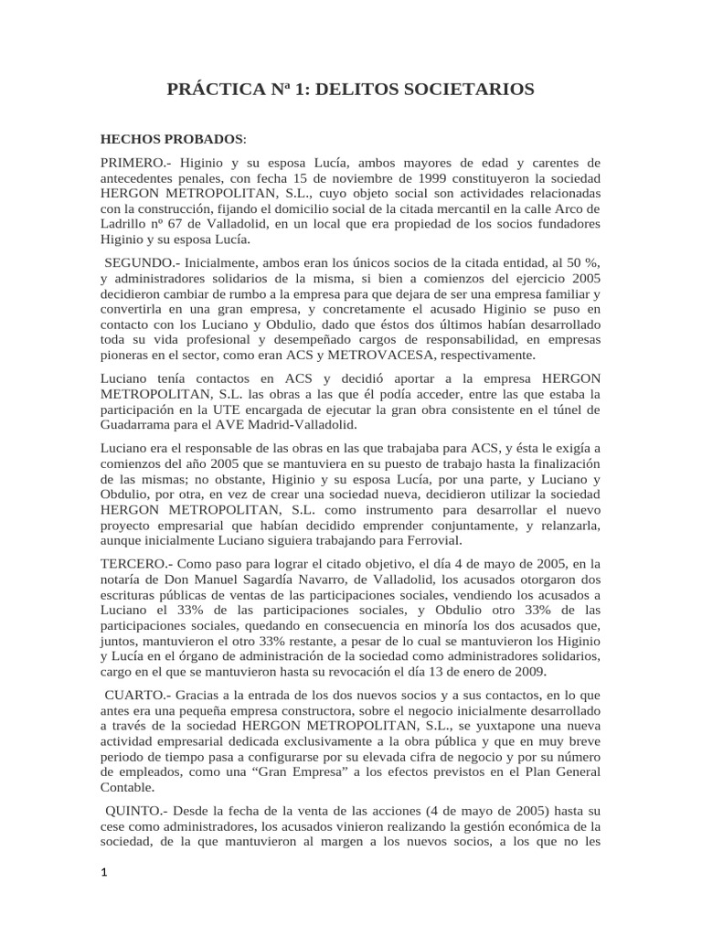 Práctica Delitos Societarios | PDF | Anulación