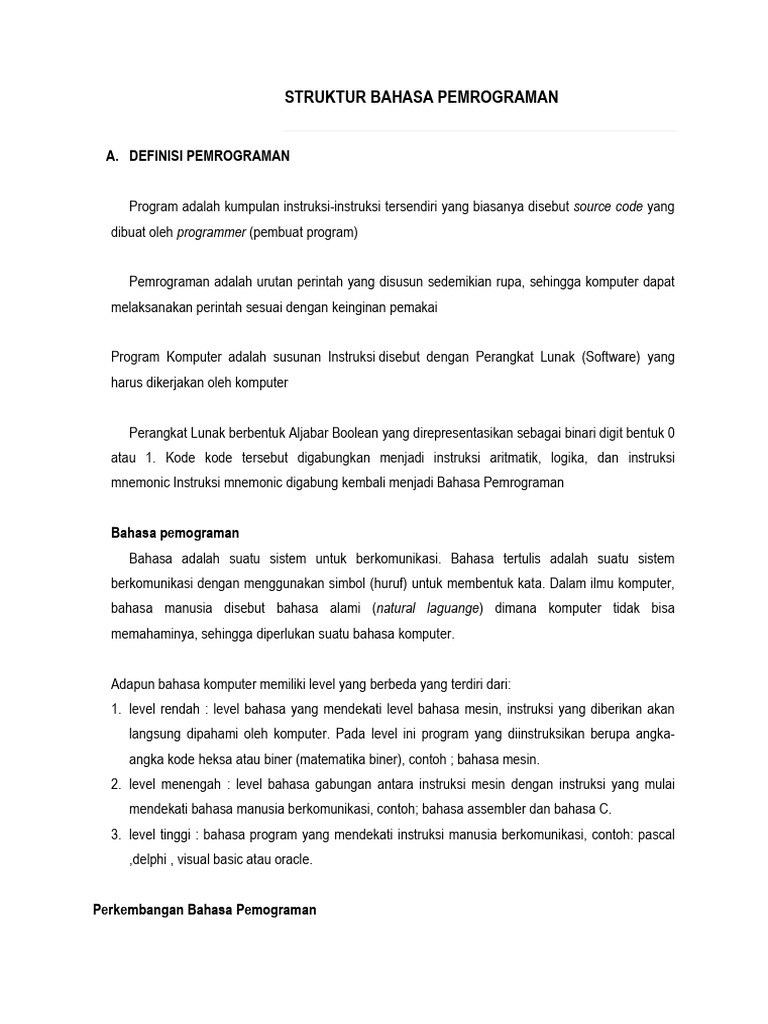 Materi 7-Struktur Bhs Pemrograman | PDF