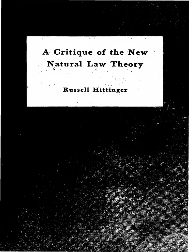 A Critique of The New Natural - Hittinger, Russell - 9049 | PDF ...