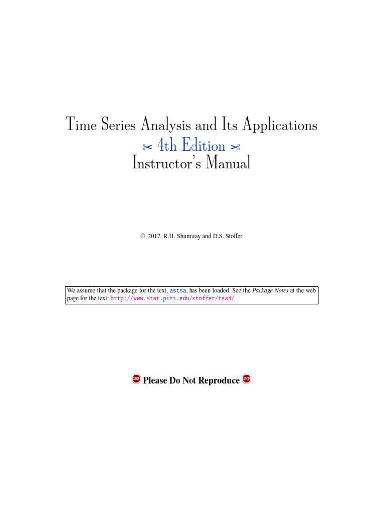 Time Series Analysis and Its Applications (Instructor's Manual) (Robert ...