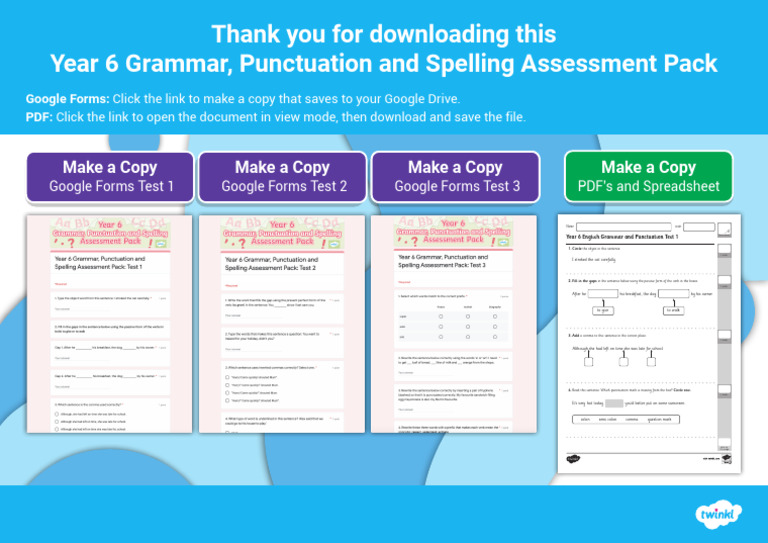 t2 e 1590 Year 6 English Grammar and Punctuation Practice ks2 Test Pack ...