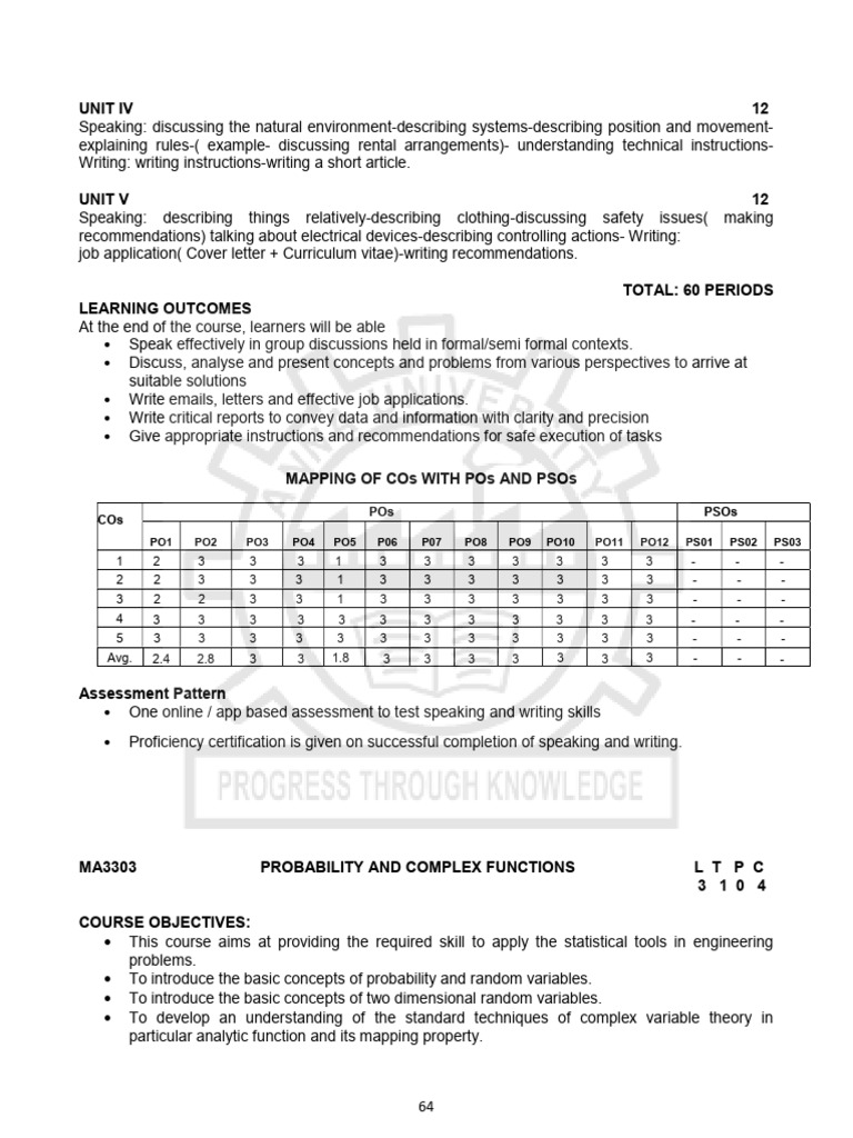 Ma3303 Probability and Complex Functions | PDF | Electromagnetic Field | Electric Field