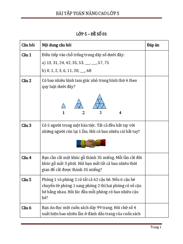 BaiTap ToanNangCao 5 | PDF