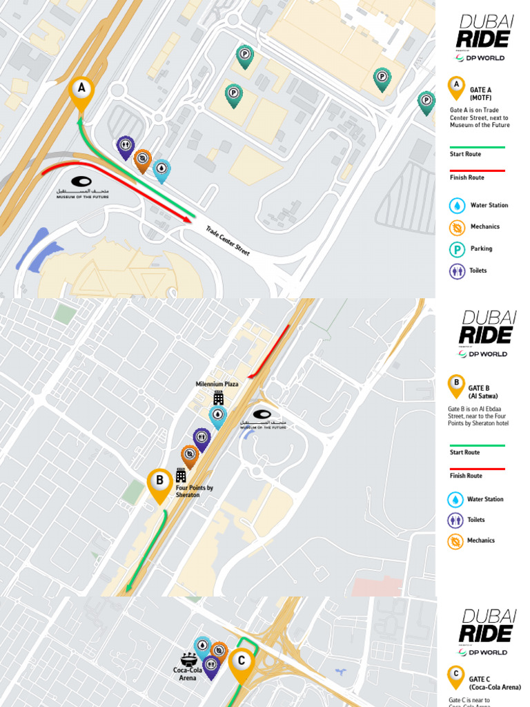 Directions to Dubai Gates A-E | PDF