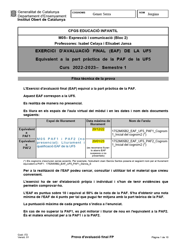 1752M5B2 EAF UF5 PAF1 Gener S | PDF