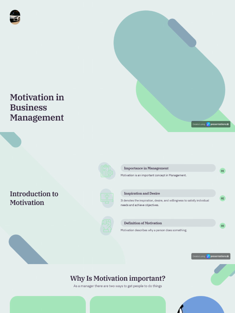 Motivation in Business Management | PDF