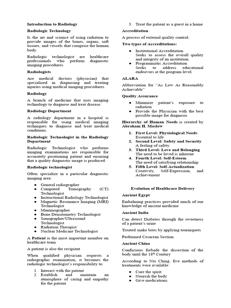 Introduction To Radiology | PDF | Radiology | Medical Imaging