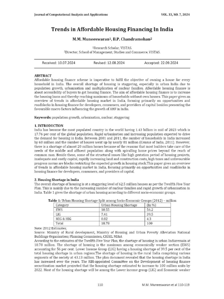 Paper Published On Affordable Housing Sept 24 | PDF