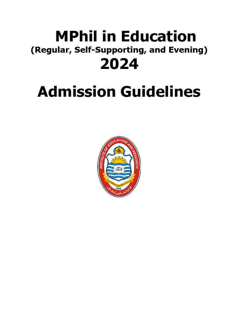 MPhil in Education Admission Guidelines 2024 | PDF | University And ...