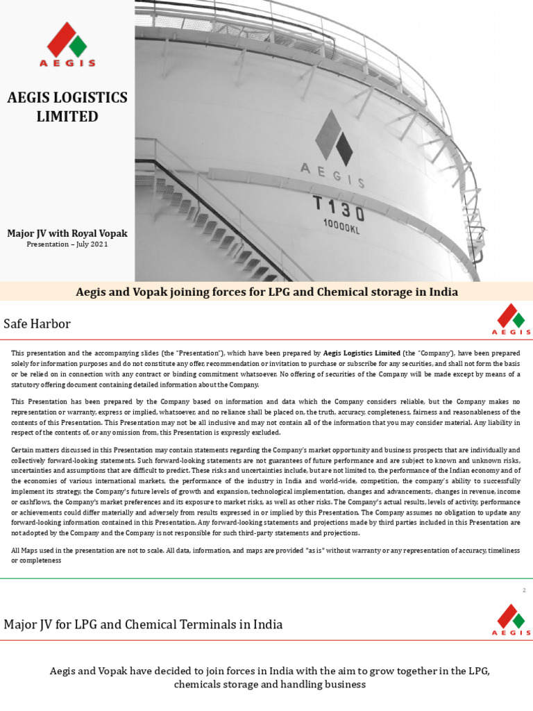 Aegis_Logistics_Deal_Presentation | PDF | Liquefied Petroleum Gas