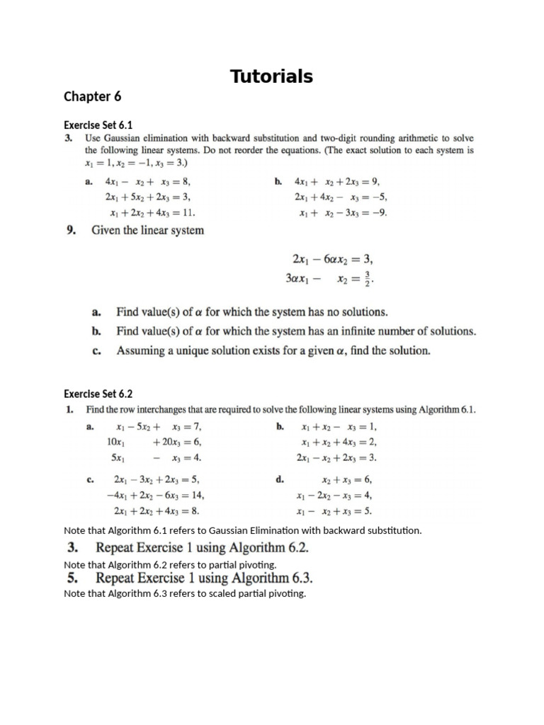 Gaussian Elimination & Pivoting Tutorial | PDF | Teaching Methods ...