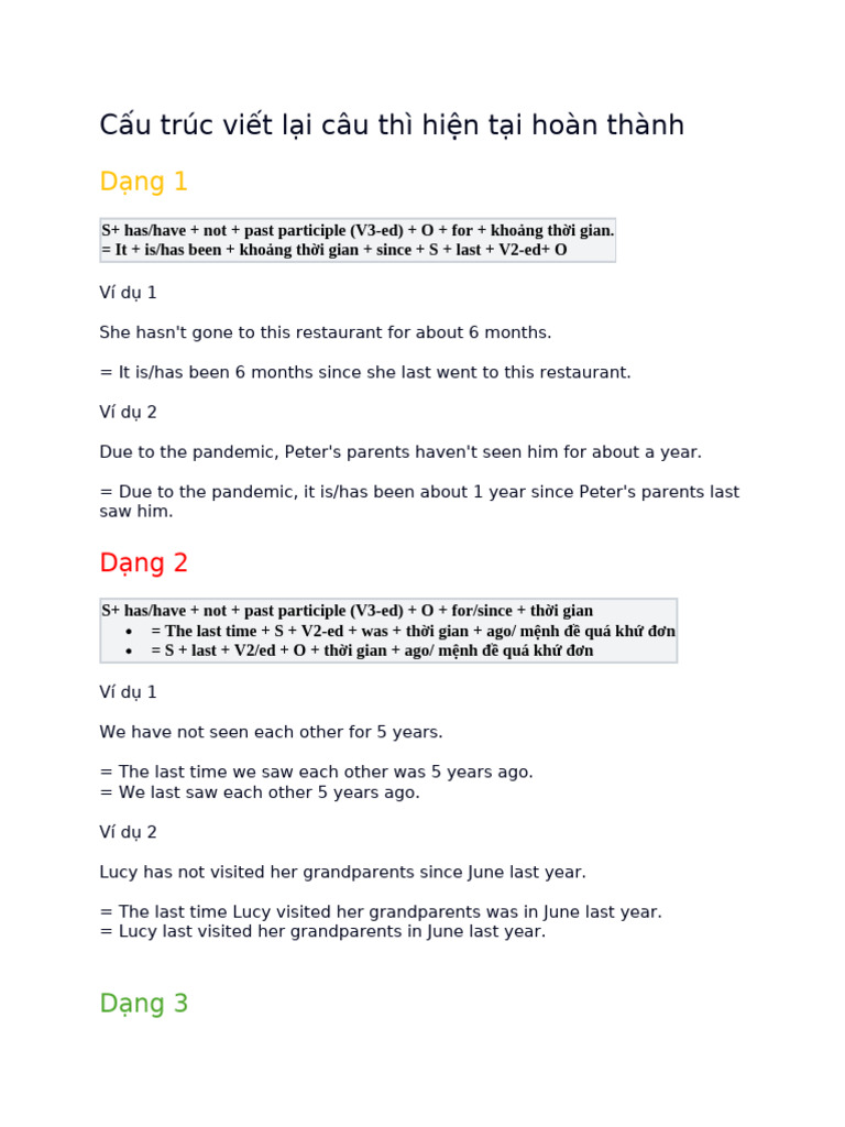 Rewrite Sentences Present Perfect Tense | PDF | Language Arts & Discipline