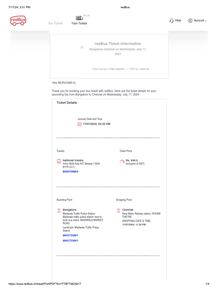 Redbus Murugan | PDF | Bus