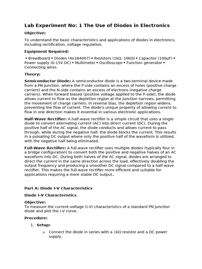 Lab Report | PDF | Rectifier | Diode
