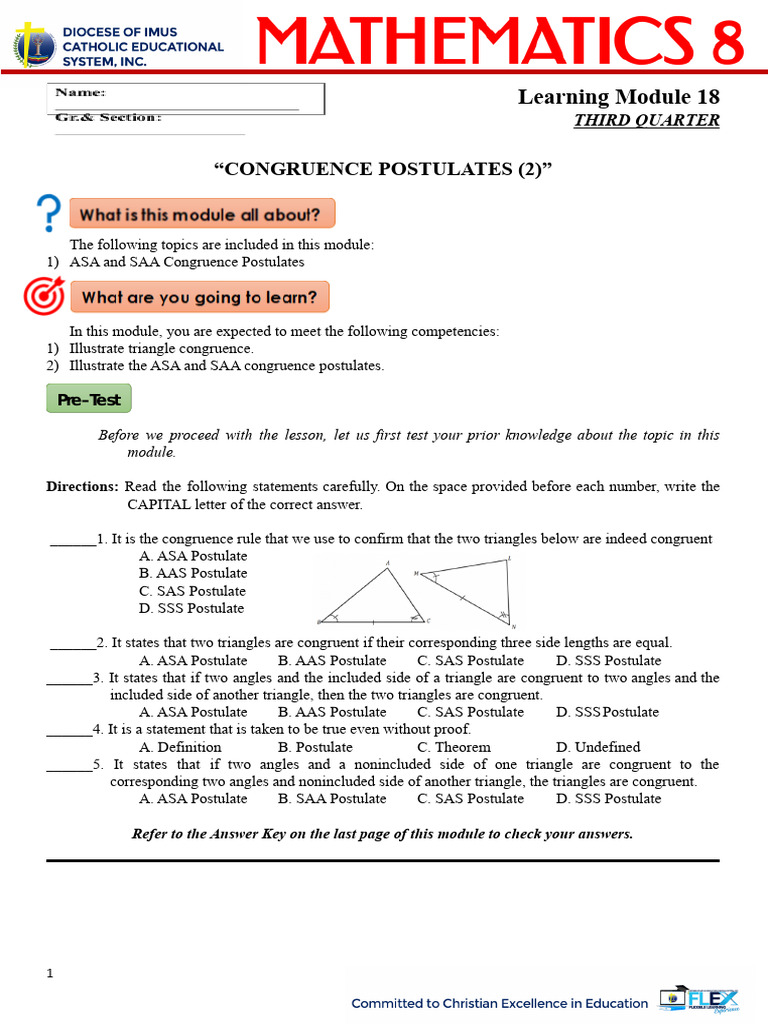 Math 8 Module 18 | PDF | Classical Geometry | Geometry