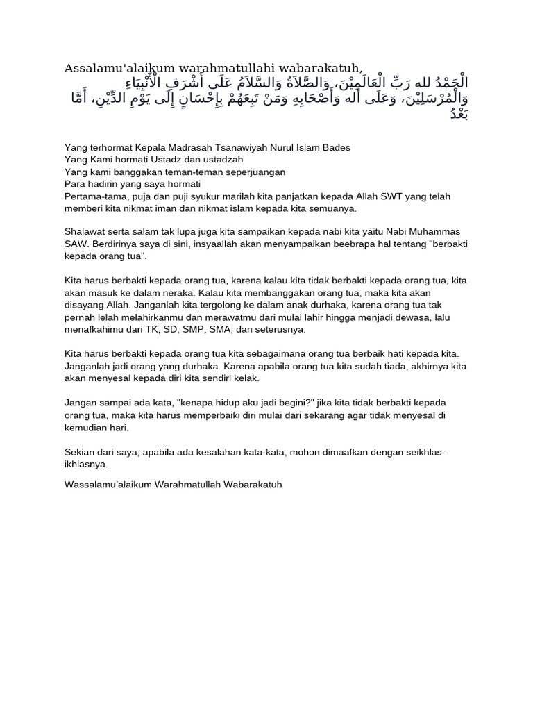 Contoh Teks Pidato | PDF