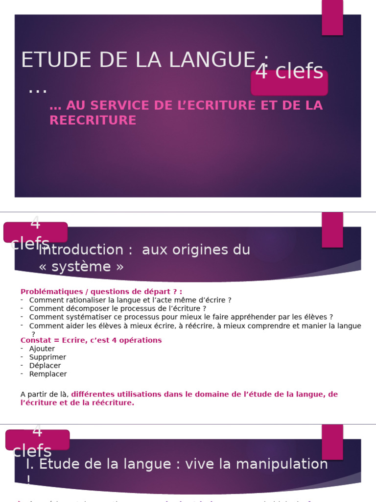 Hassler 4 Clefs Langue Et Ecriture | PDF | Nature (grammaire) | Adverbe