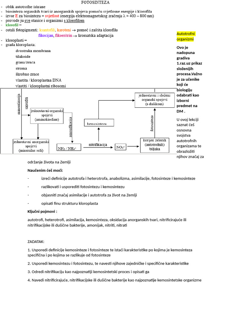 Autotrofni Organizmi | PDF