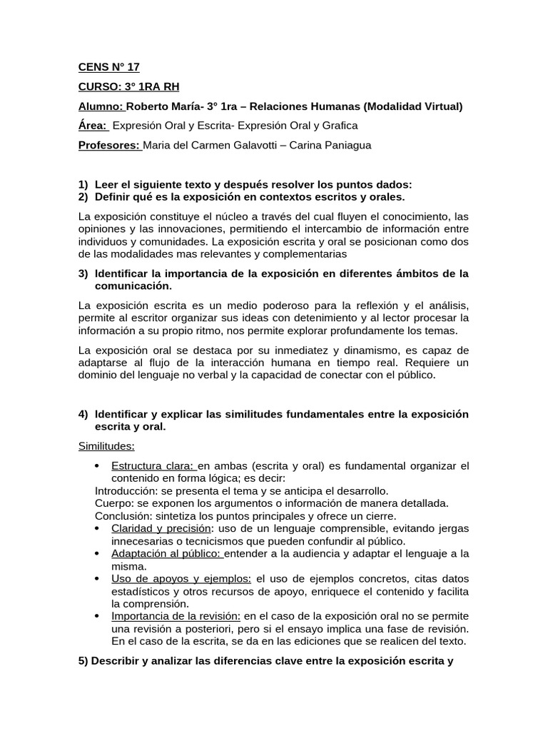 Trabajo Práctico #1 - MARIA, Roberto | PDF | Comunicación no verbal ...