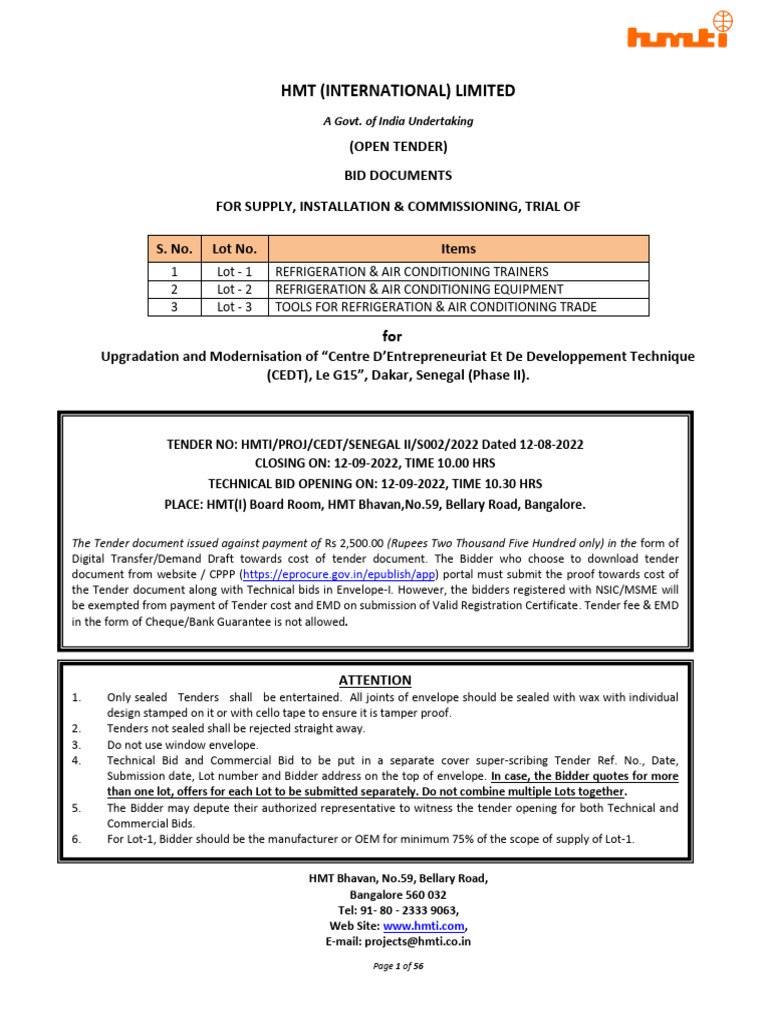 Open Tender T2 RAC Trade | PDF
