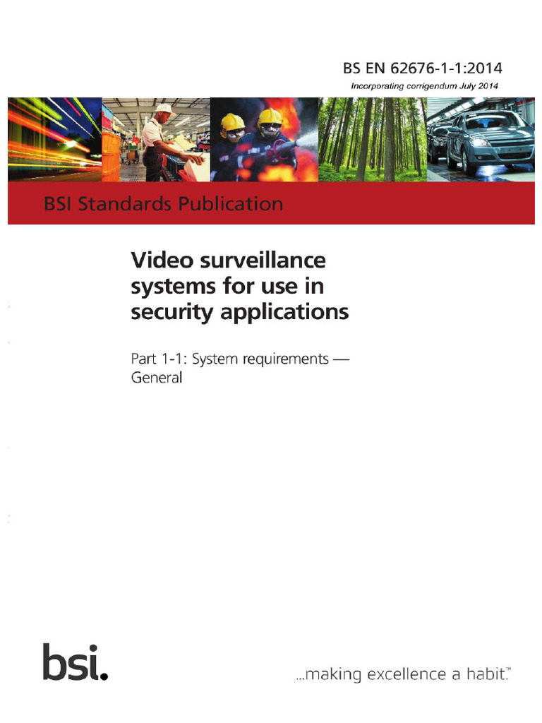 BS en 62676-1-1-2014 | PDF