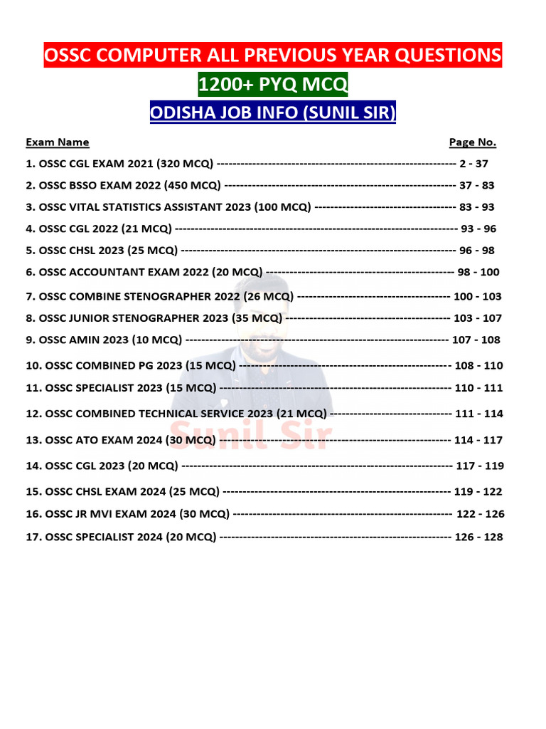 1200+ Ossc All Computer Pyq Mcq | PDF | Computer Virus | Computer Network