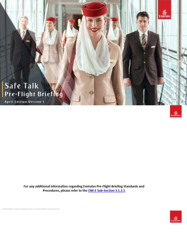 Safe Talk Pre-Flight Briefing Guidelines | PDF | Flight Attendant ...