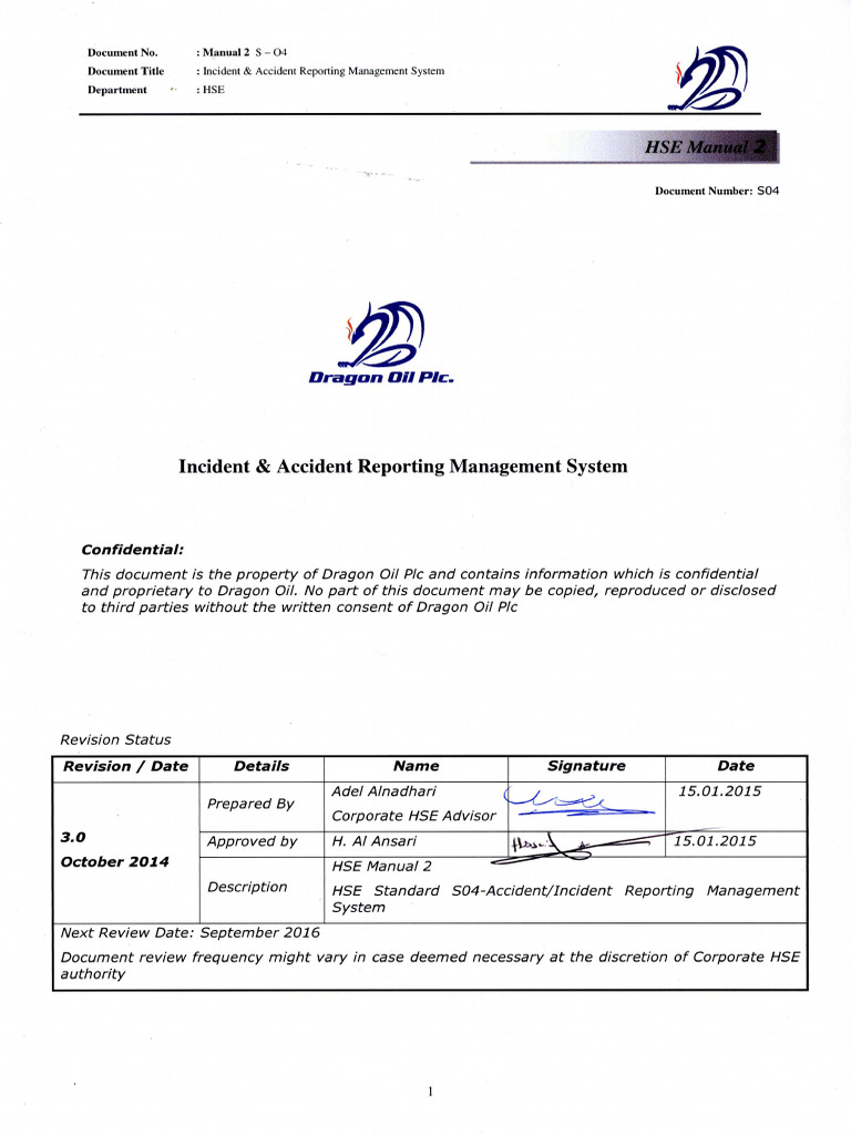 Accident Incident Reporting Procedure | PDF | Occupational Safety And ...