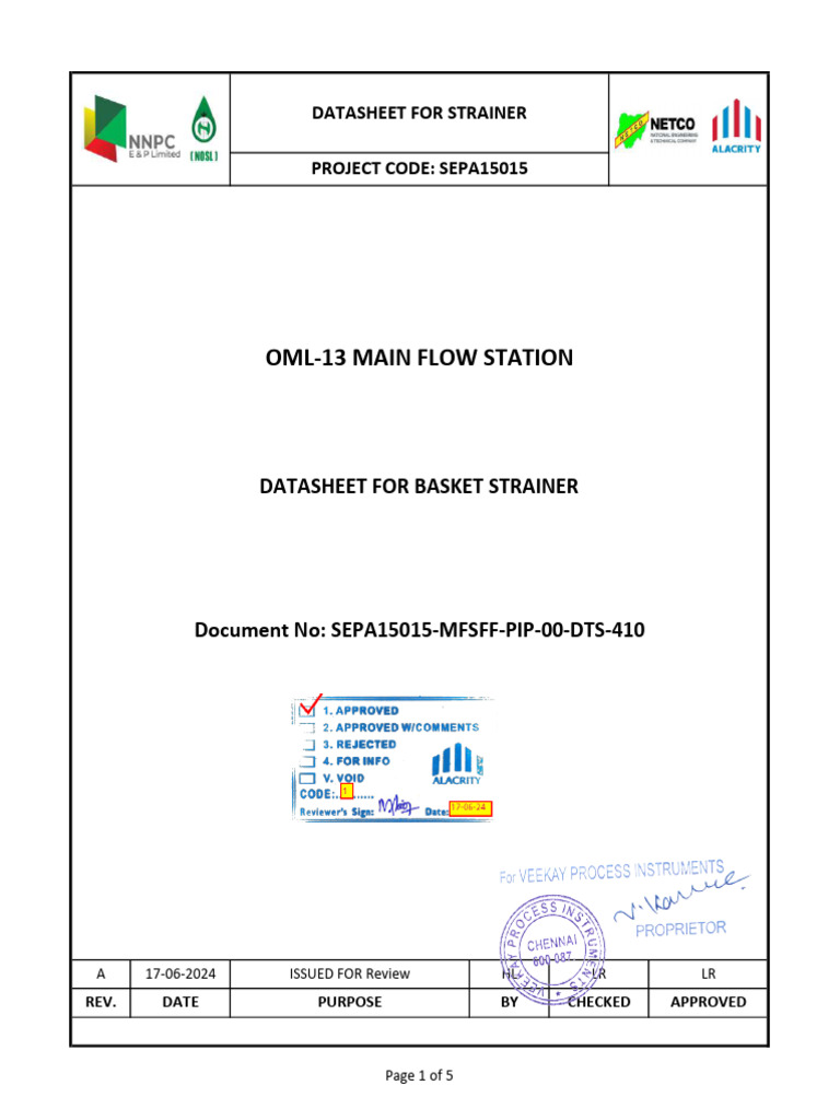 (Technical Specification & Datasheets) APRD - SEPA15015-MFSFF-PIP-00-DTS-410 - DATA SHEET FOR ...