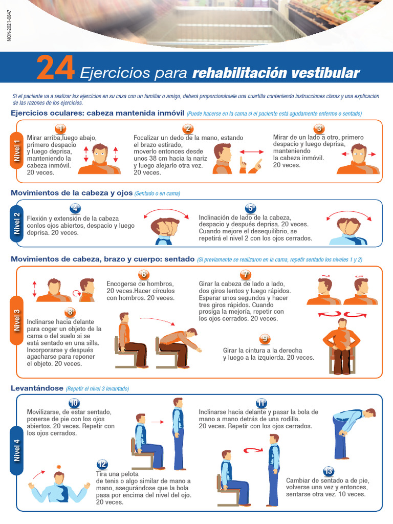 Ejercicios de Rehabilitacion Vestibular 2021 | PDF