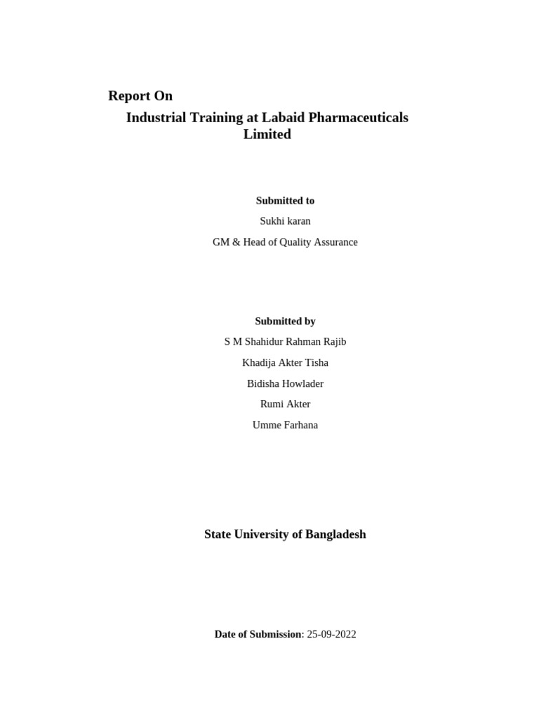 Labaid Internship Report | PDF | Occupational Safety And Health | Human ...