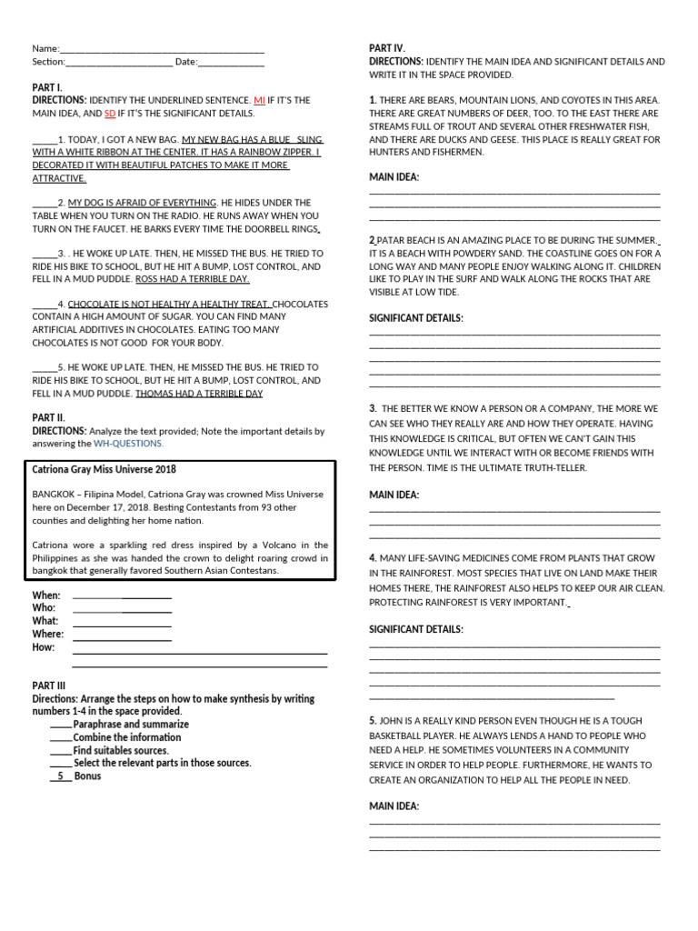 Quiz Q4 M6 - Sythesizing Ideas | PDF | Social Science