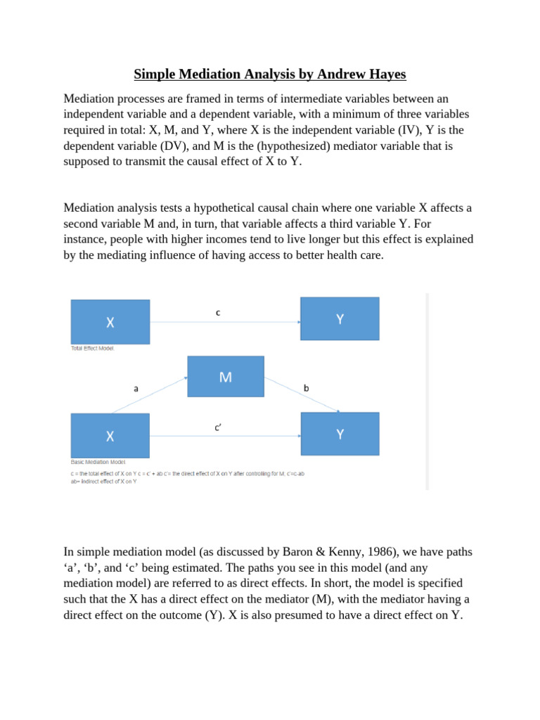 Mediation Analysis | PDF | Statistics | Scientific Method