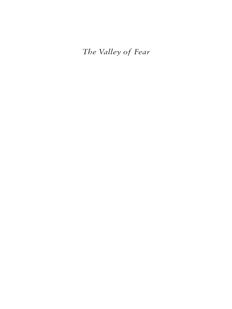 The Valley of Fear: A Classic Mystery | PDF | The Valley Of Fear | Dr ...
