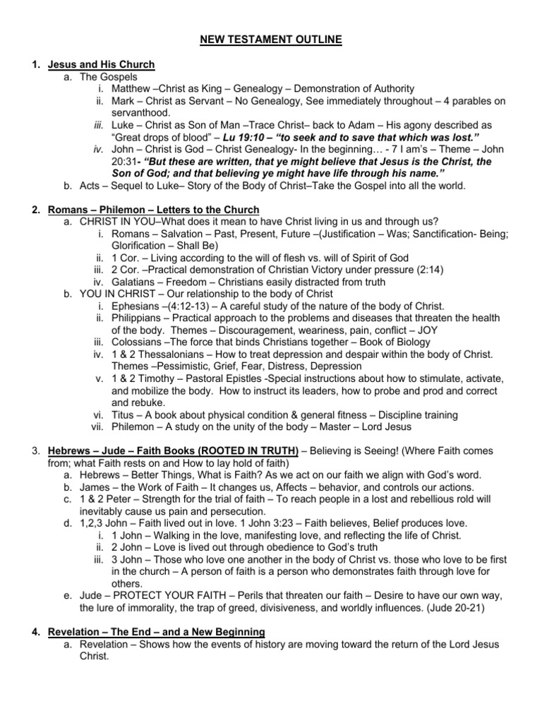 New Testament Outline 33 | PDF | Jesus | Faith