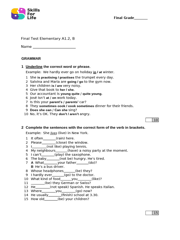 EF4e Elem Progtest 1 6b | PDF
