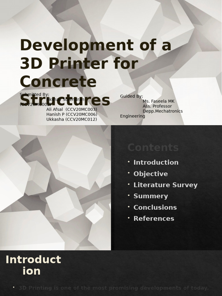 Development of 3d Concrete Printer | PDF | 3 D Printing | Concrete